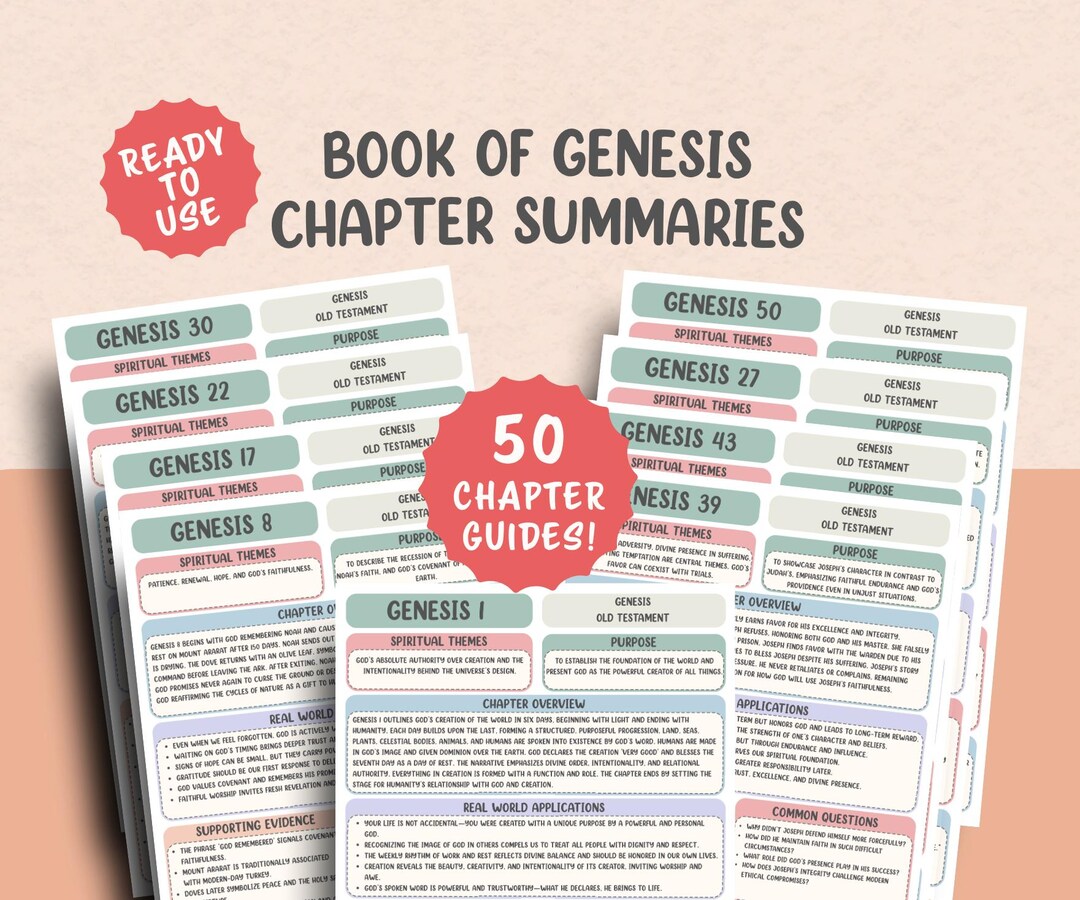 Genesis Bible Study Guide PDF | Chapter-by-chapter Summaries | Digital ...