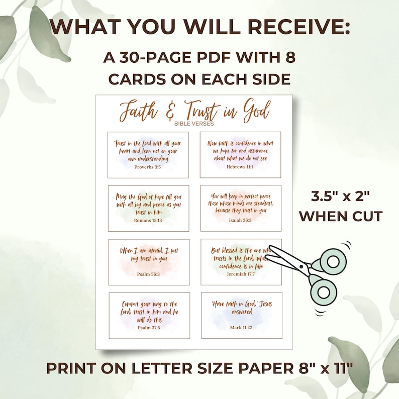 240 Printable Bible Verse Cards, Inspirational Scripture Cards Download ...