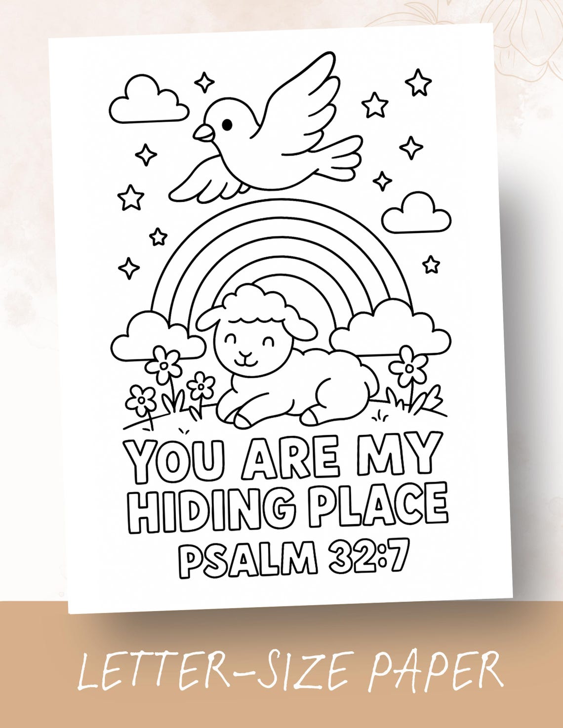 You Are My Hiding Place Psalm 32:7 Coloring Page - Bible Verse for Kids ...