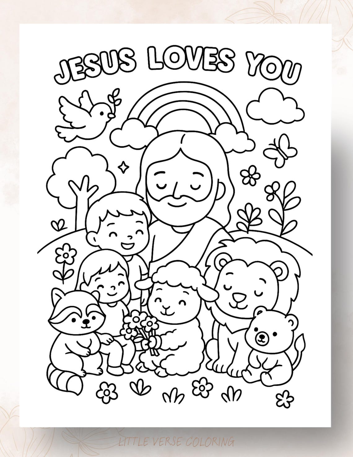 Jesus Loves You Coloring Page for Kids, Christian Bible Verse Printable ...
