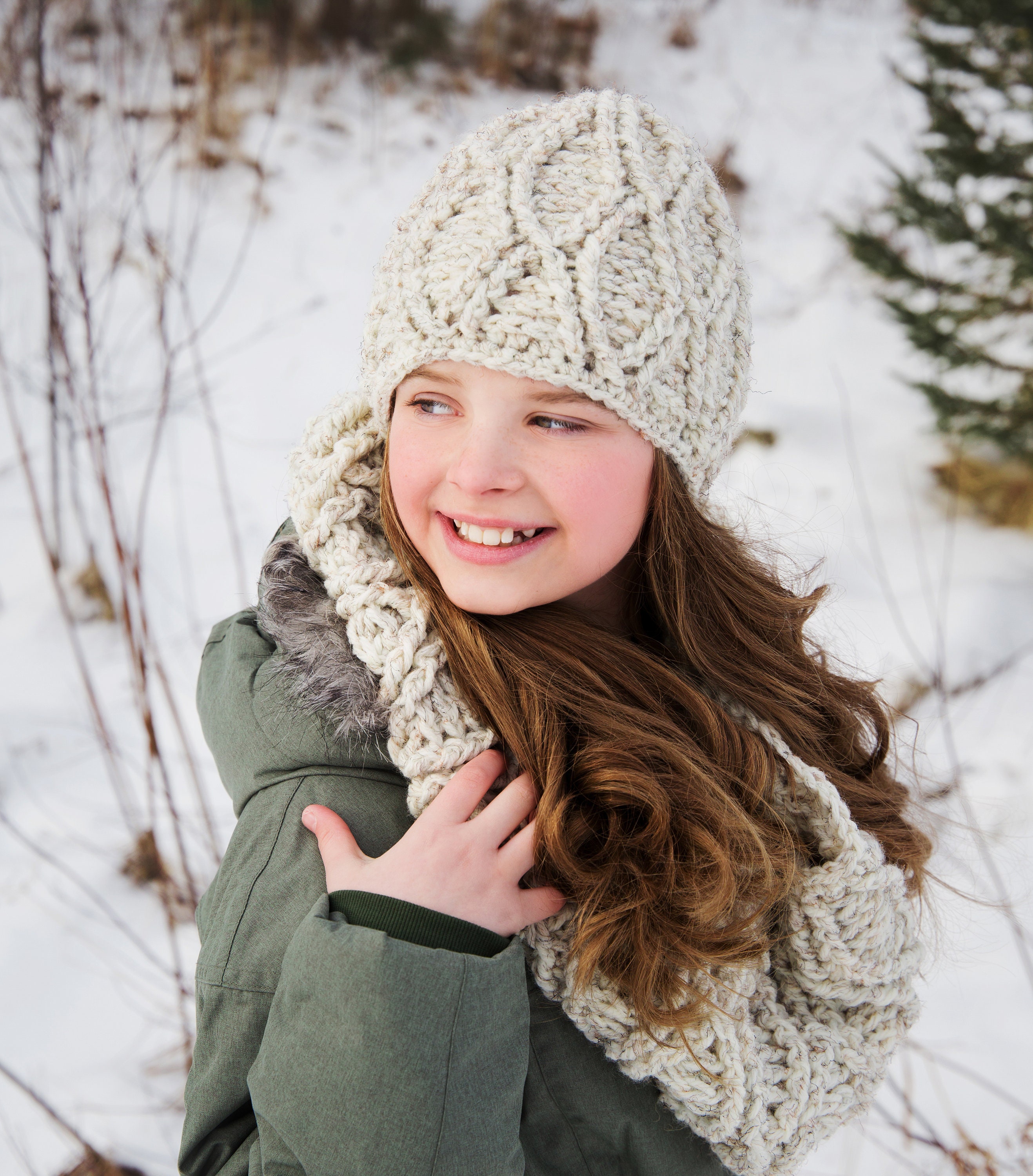 Set of 2 Crochet Patterns for Winter Frost Chunky Beanie and Winter ...