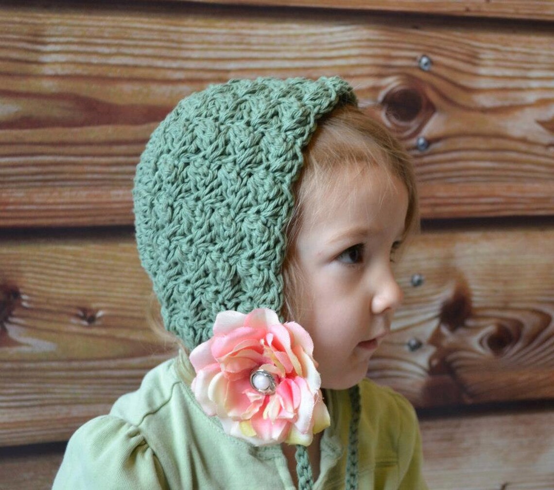Crochet Pattern for Victorian Baby Bonnet Hat | 5 Sizes | Crochet Baby ...