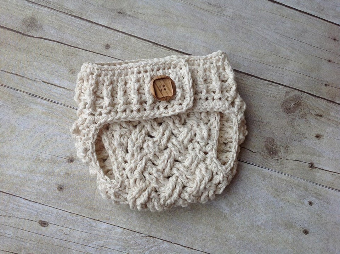 Crochet Pattern for Diagonal Weave Baby Diaper Cover | 2 Sizes ...