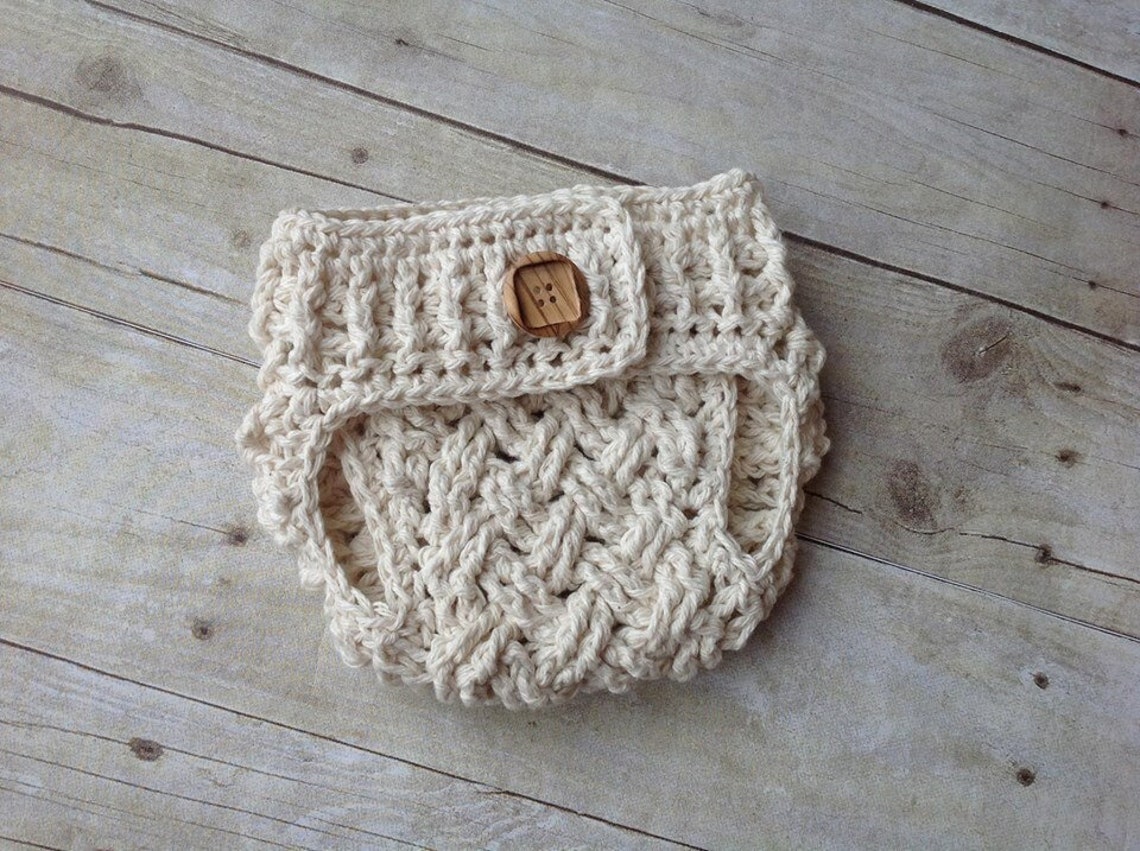 Crochet Pattern for Diagonal Weave Baby Diaper Cover | 2 Sizes ...