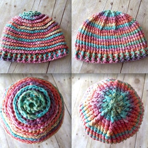Crochet Pattern for Inside Out Reversible Beanie Hat | 7 Sizes ...