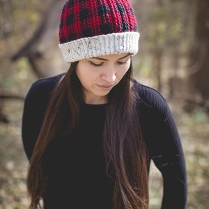 Crochet Pattern for Love My Buffalo Plaid Slouch Hat | 4 Sizes Baby ...