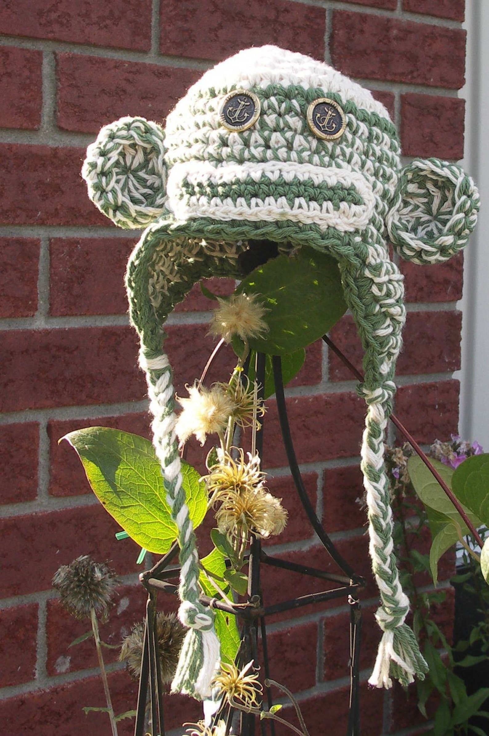 Crochet Pattern for Sock Monkey Hat Chunky Monkey 5 Sizes - Etsy