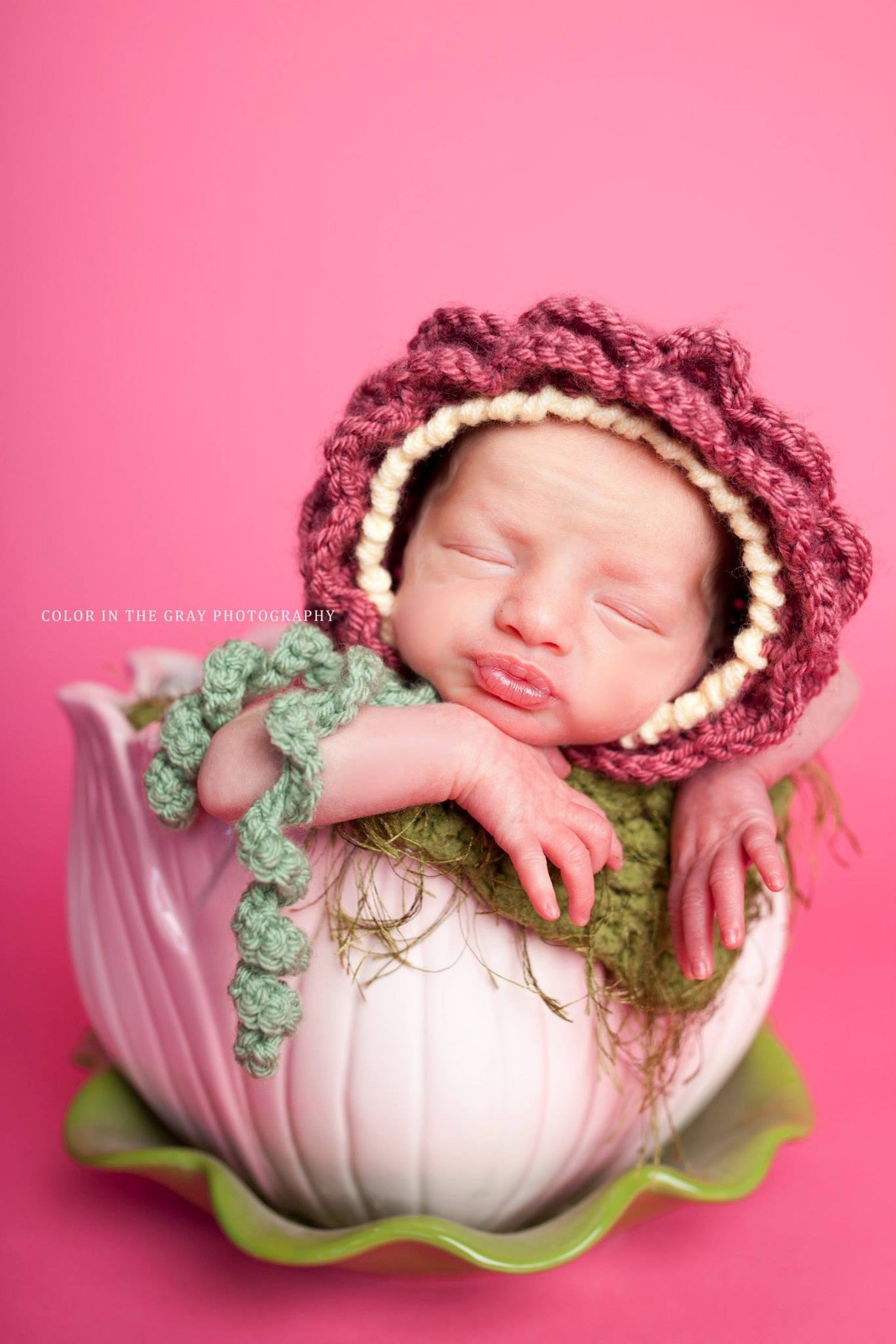 Crochet Pattern for Flower Baby Bonnet Hat | 4 Sizes | Crochet Baby Hat ...