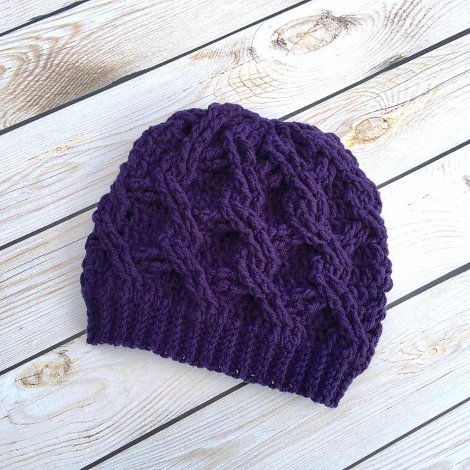 Crochet Pattern for Chain Link Slouch Hat | 5 Sizes | Crochet Slouchy ...