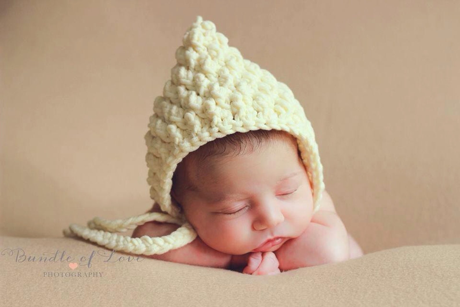 Crochet Pattern for Ripple Stitch Pixie Bonnet Hat | 6 Sizes | Crochet ...