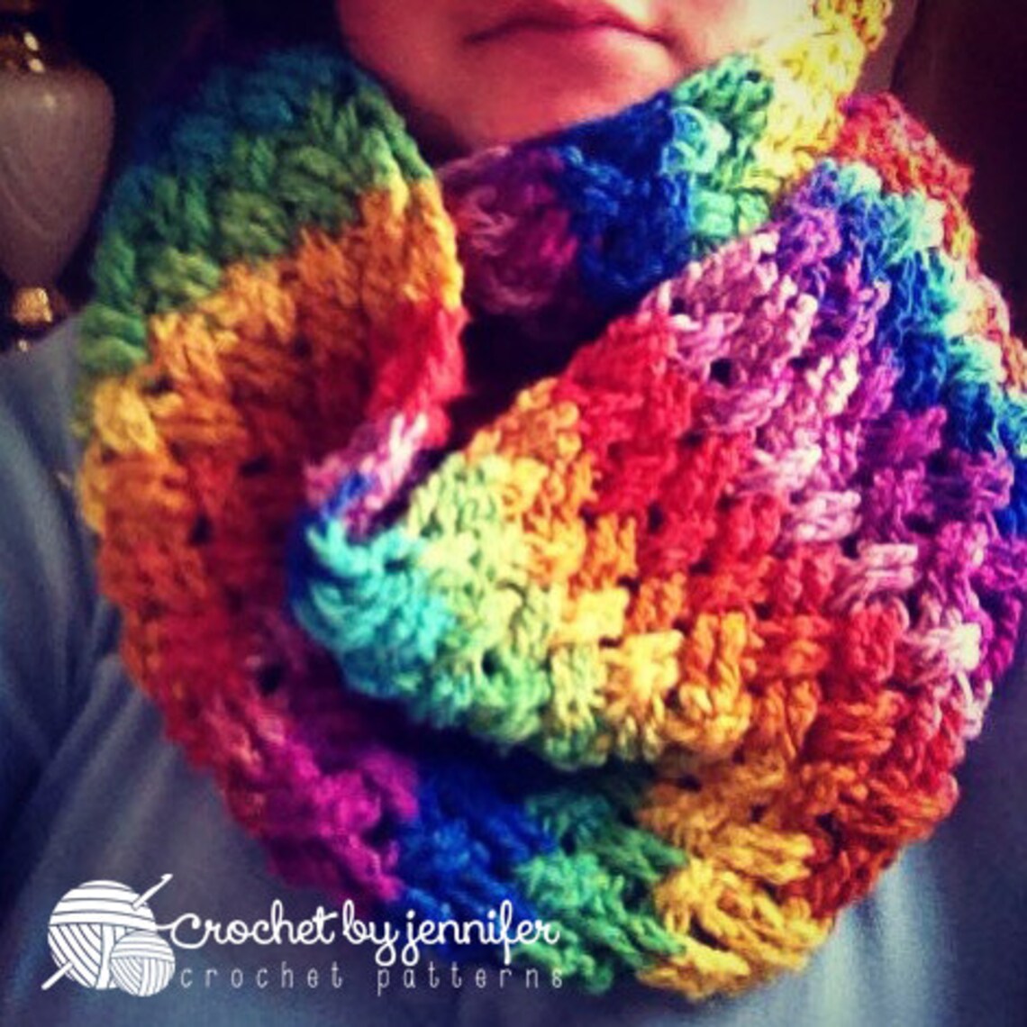 Crochet Pattern for Diagonal Weave Infinity Scarf or Cowl | Multiple ...