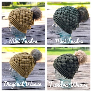 Crochet Pattern for Diagonal Weave Slouch | 5 Sizes Baby - Large Adult ...