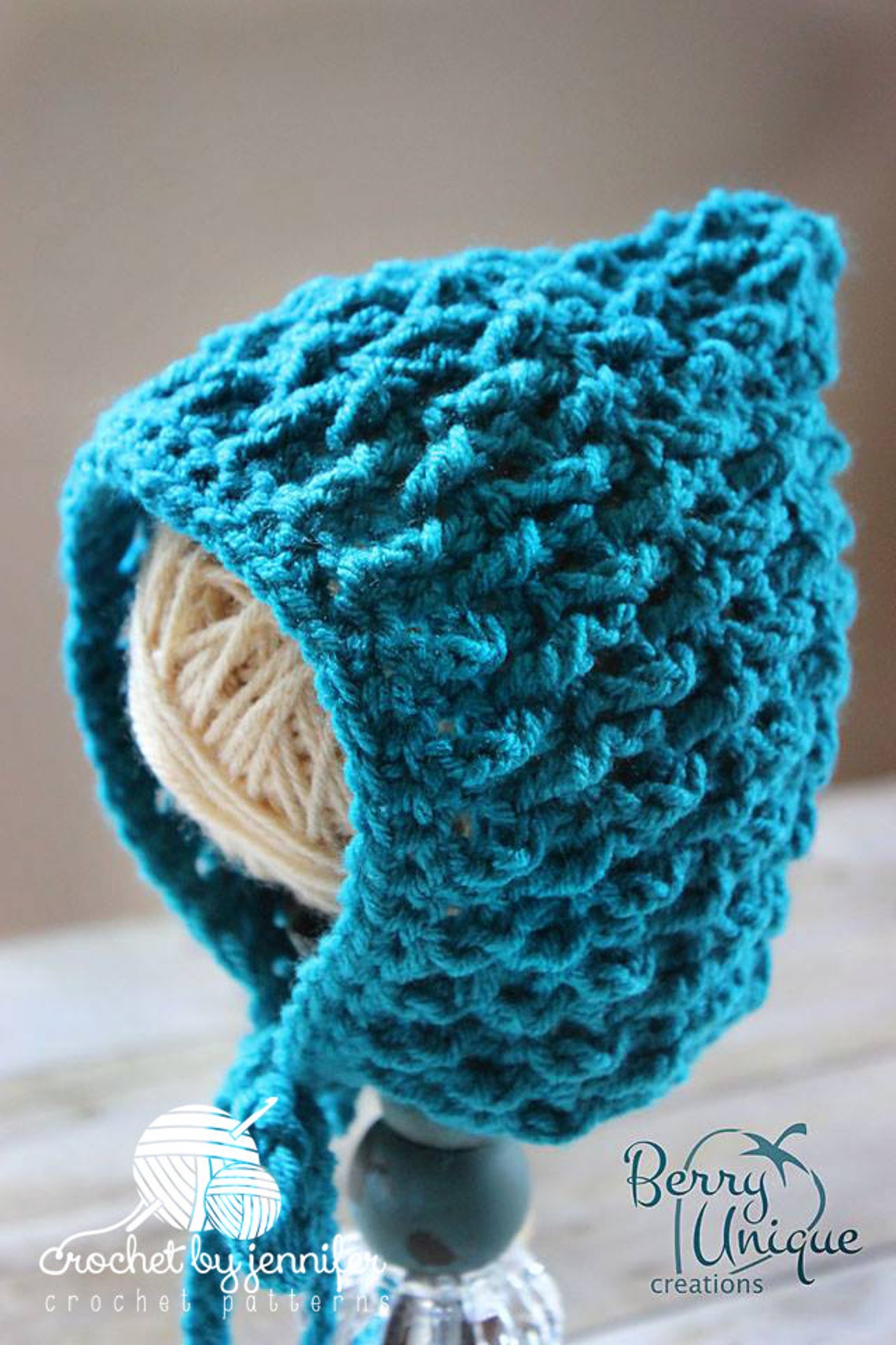Crochet Pattern for Ripple Stitch Pixie Bonnet Hat | 6 Sizes | Crochet ...
