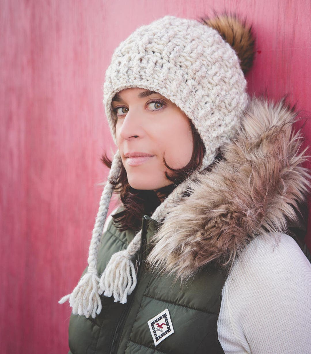 Crochet Pattern for Chunky Texture Weave Earflap Hat | 5 Sizes ...