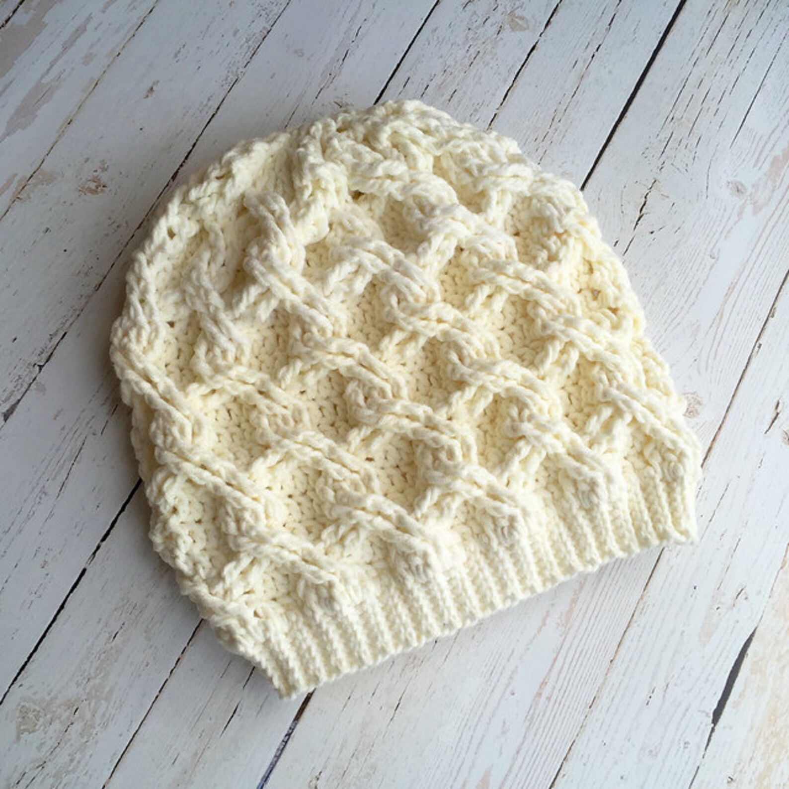 Crochet Pattern for Chain Link Slouch Hat | 5 Sizes | Crochet Slouchy ...