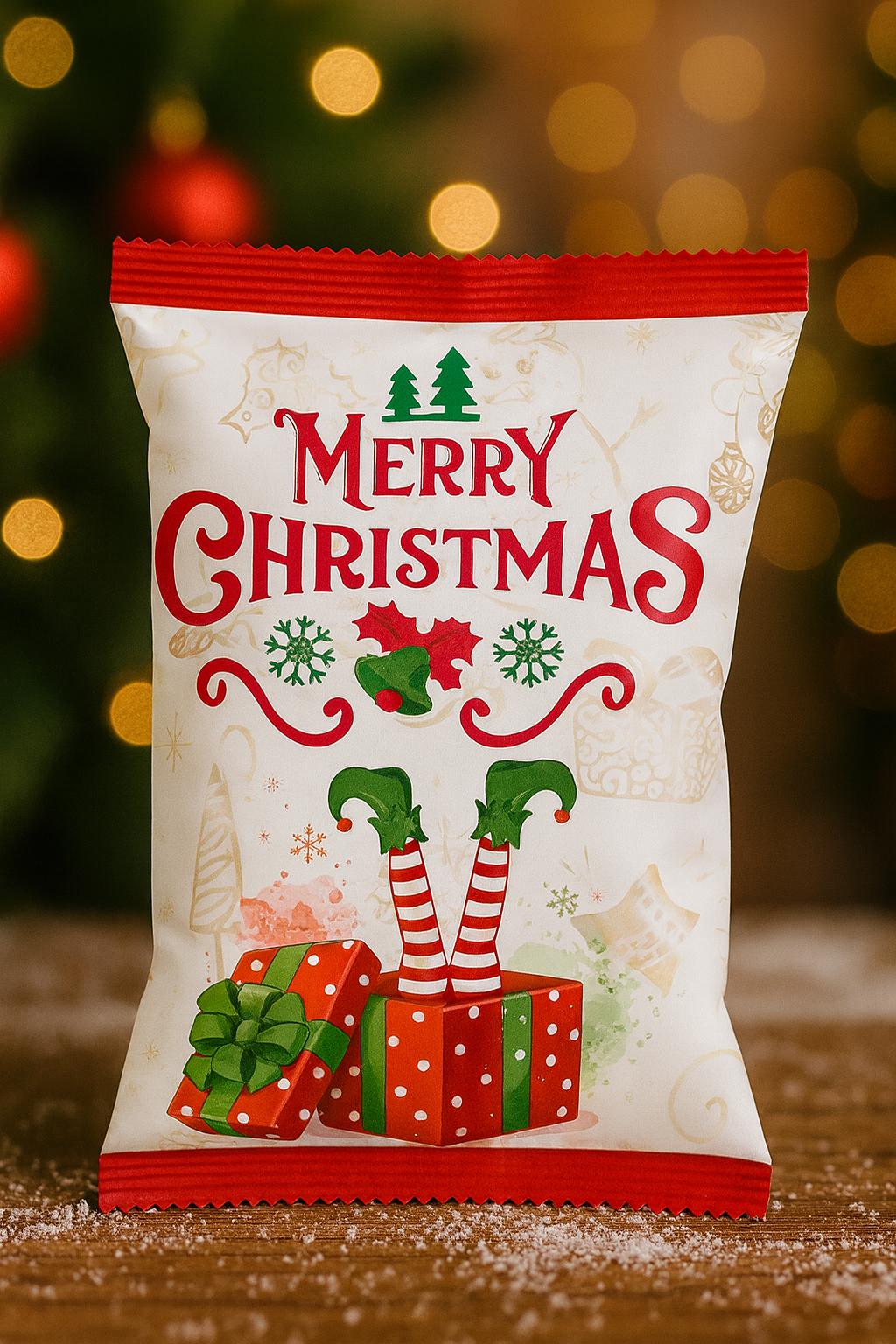 Christmas Chip Bag Template Set of 3, Holiday Party Favor Wrapper ...