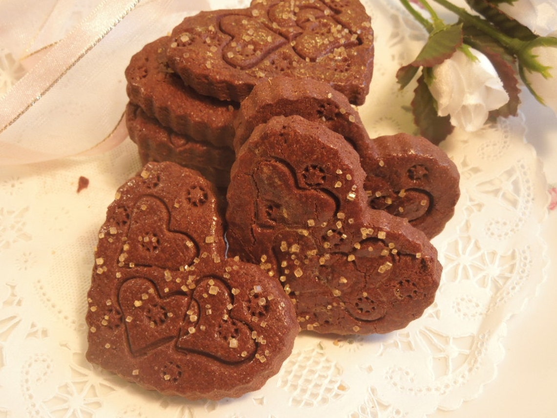 Cocoa-gingerbread Heart Cookies: Wedding Favors, 2 Dozen - Etsy