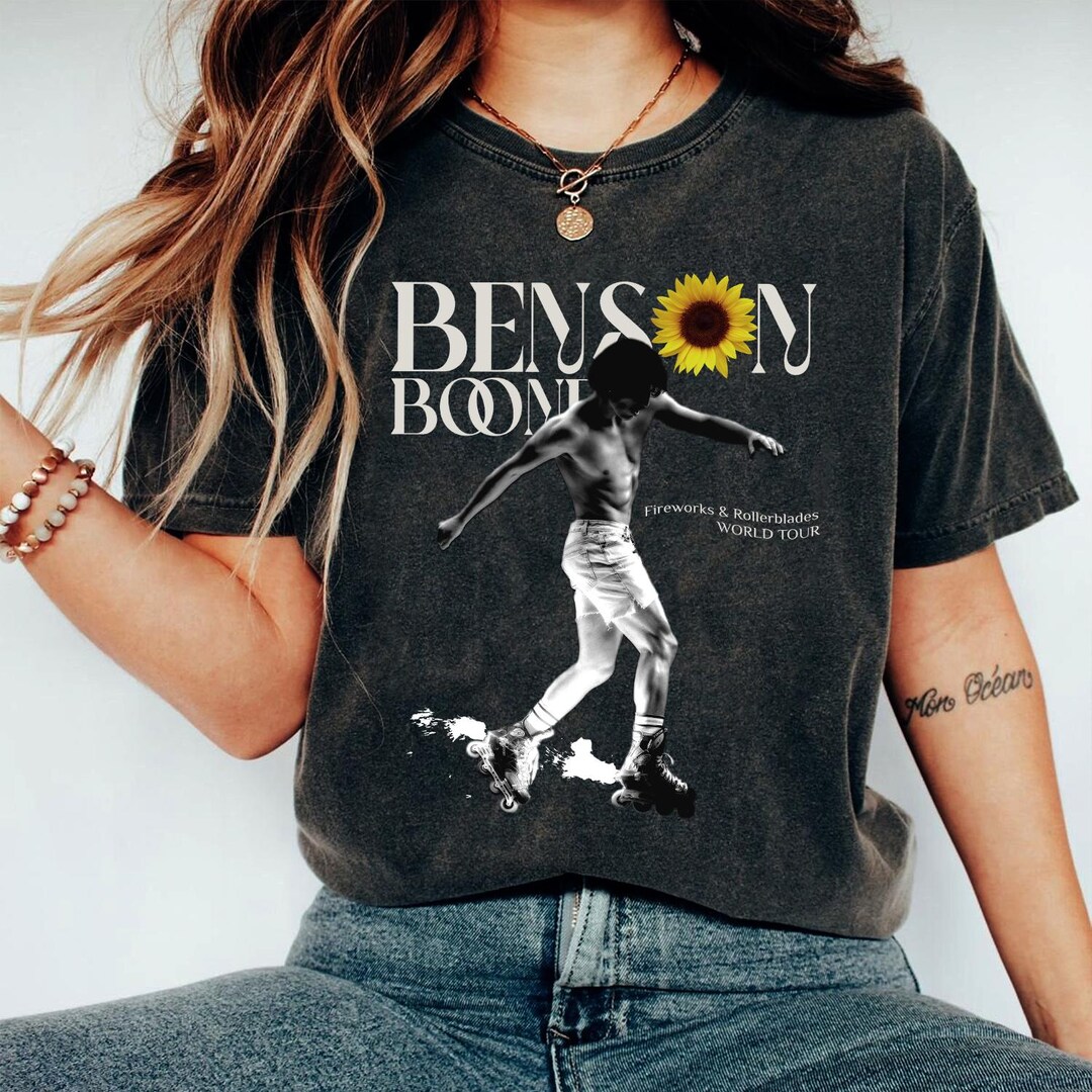 Benson Boone Tshirt, Beautiful Things, Fireworks and Rollerblades World ...