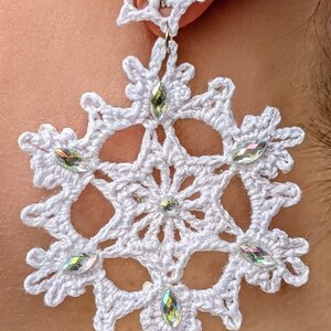 CROCHET PATTERN Christmas Snowflake Earrings PDF Tutorial: Diy Digital ...
