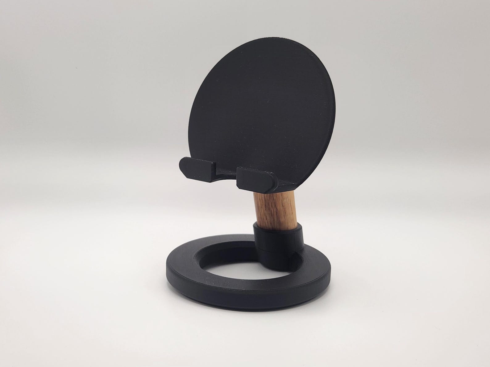 3D Printed Minimalist Modern Round Oak Wood Custom Engraved Phone or ...