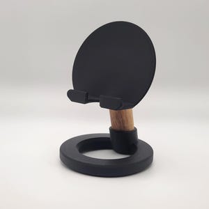 3D Printed Minimalist Modern Round Oak Wood Custom Engraved Phone or ...