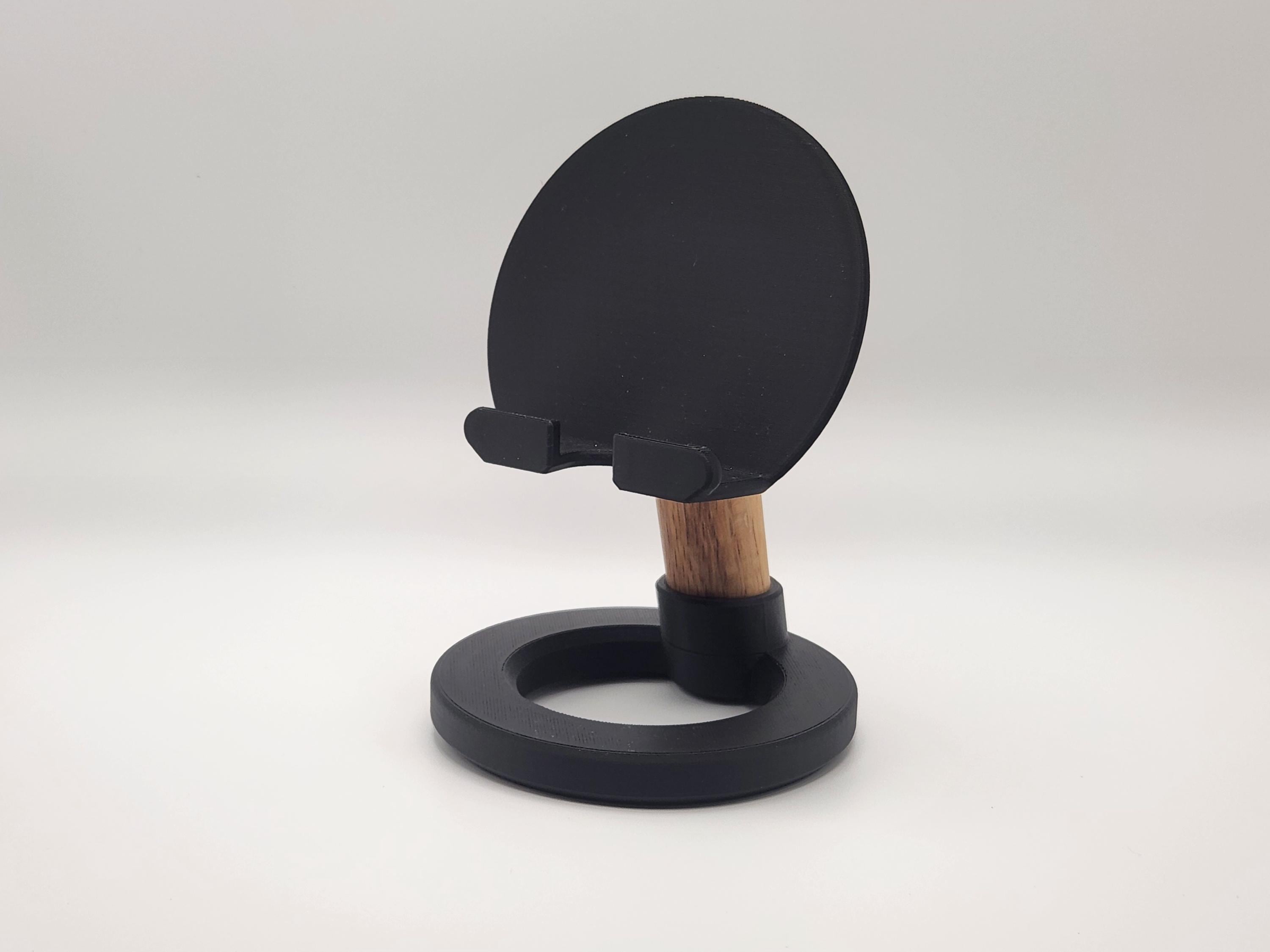 3D Printed Minimalist Modern Round Oak Wood Custom Engraved Phone or ...