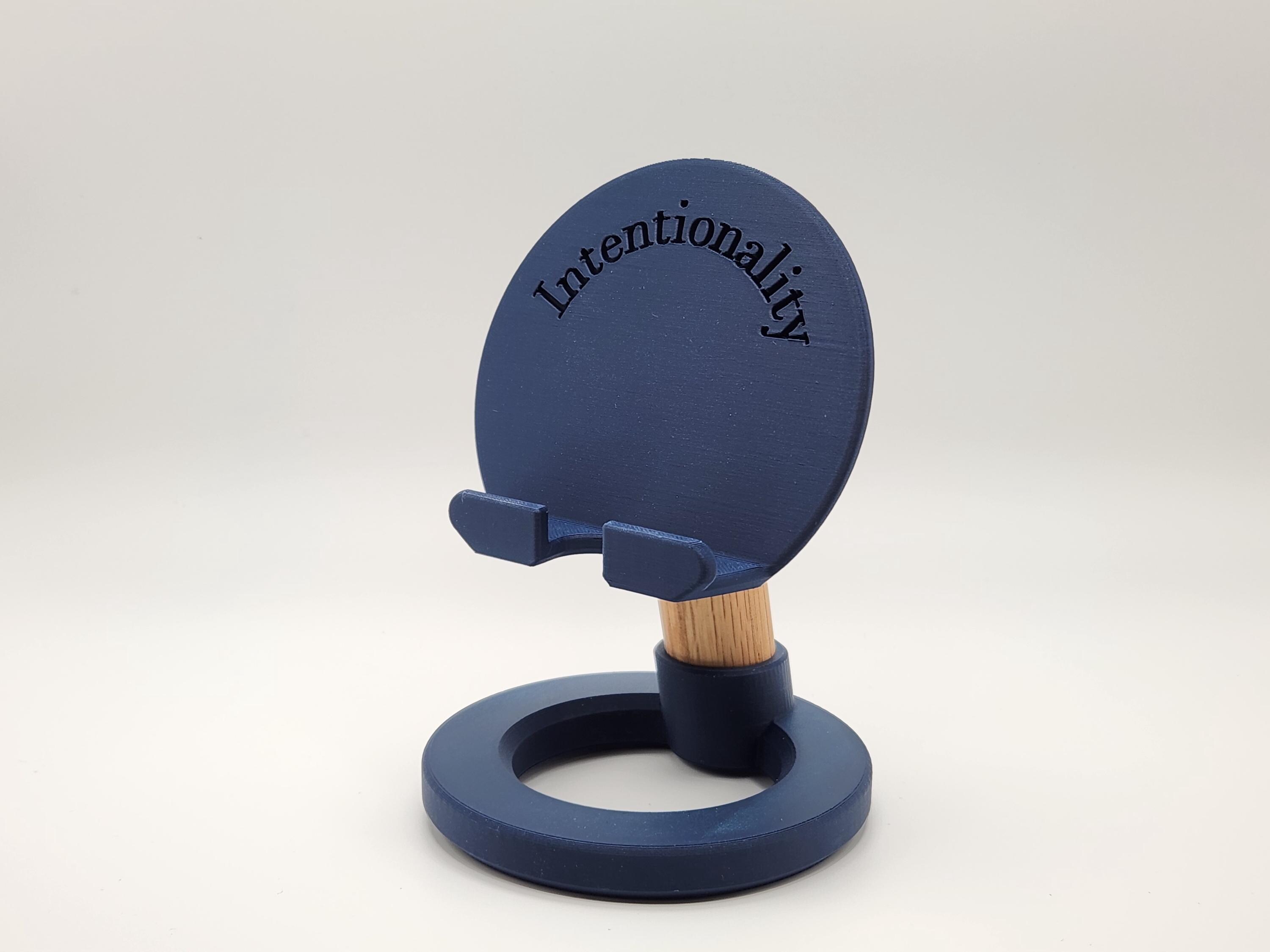 3D Printed Minimalist Modern Round Oak Wood Custom Engraved Phone or ...