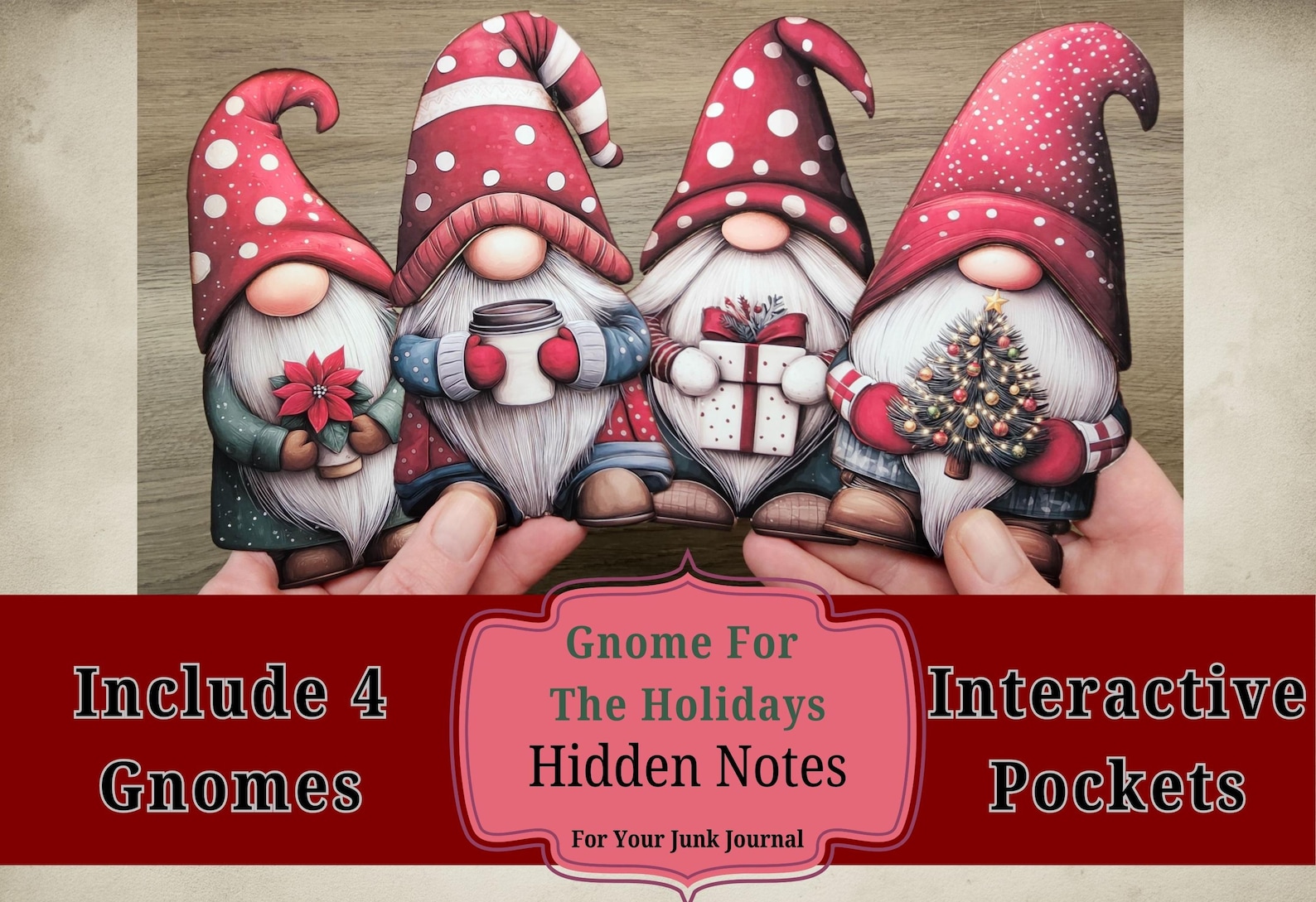 Christmas Gnome Hidden Notes Printable Kit | Pull-out Letters ...