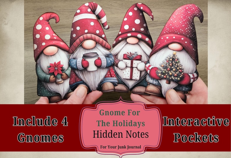 Christmas Gnome Hidden Notes Printable Kit | Pull-out Letters ...