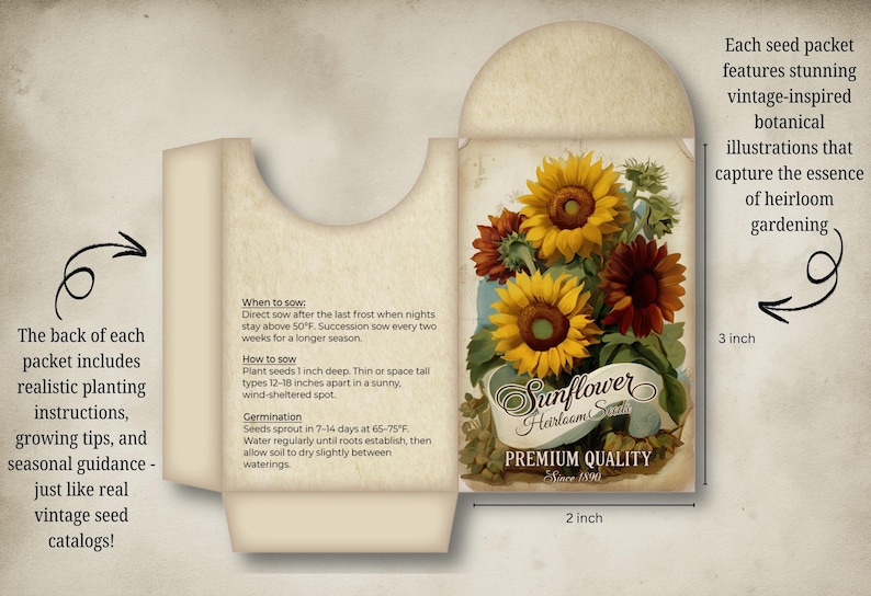 Digital Flower Seed Packets, Vintage Gardening Junk Journal Papers ...