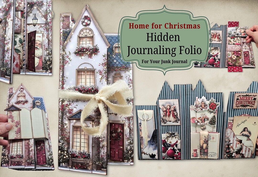Vintage Christmas Folio Printable Kit With Hidden Journaling, Letters ...