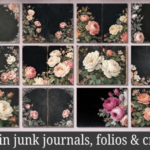 Dark Botanical Junk Journal Kit | 101 Grungy Rose Pages (digital ...
