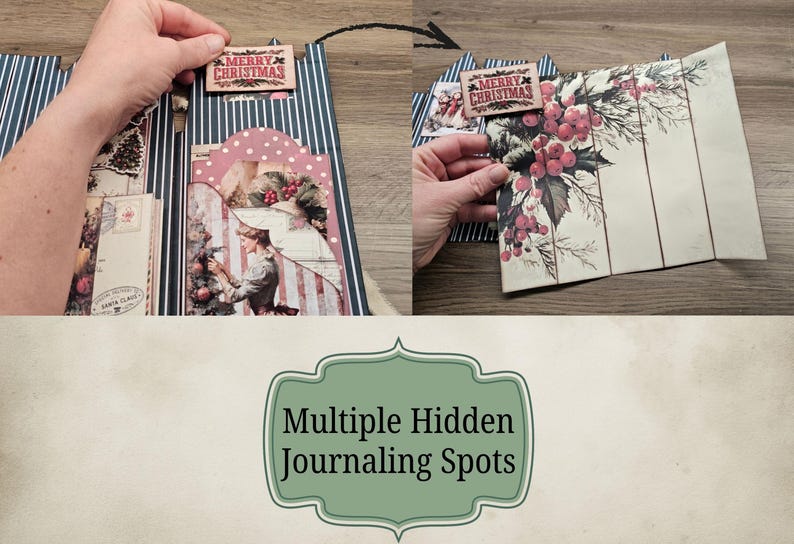 Vintage Christmas Folio Printable Kit With Hidden Journaling, Letters ...