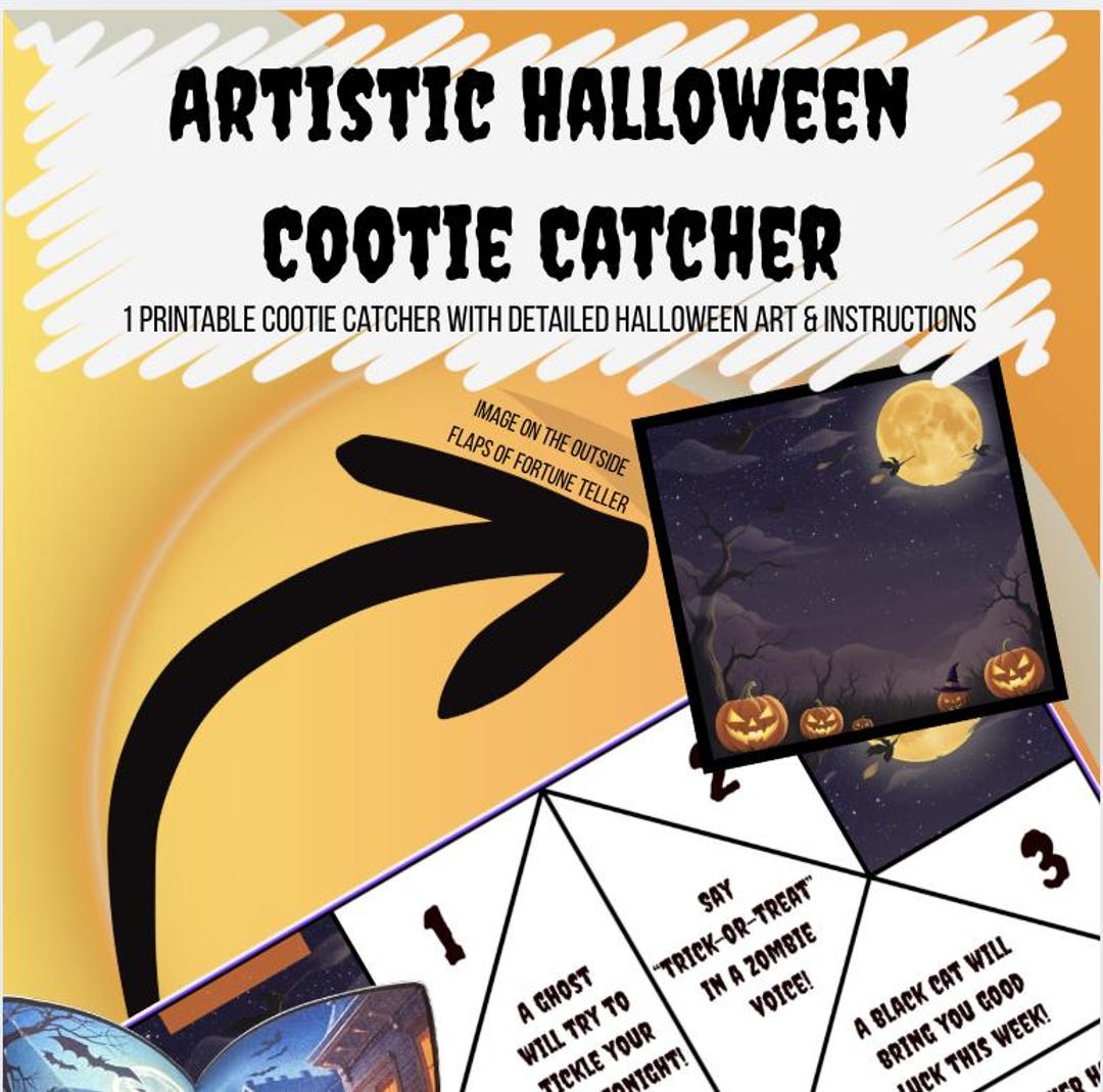 Halloween Cootie Catcher Printable: Spooky Fortune Teller Game ...