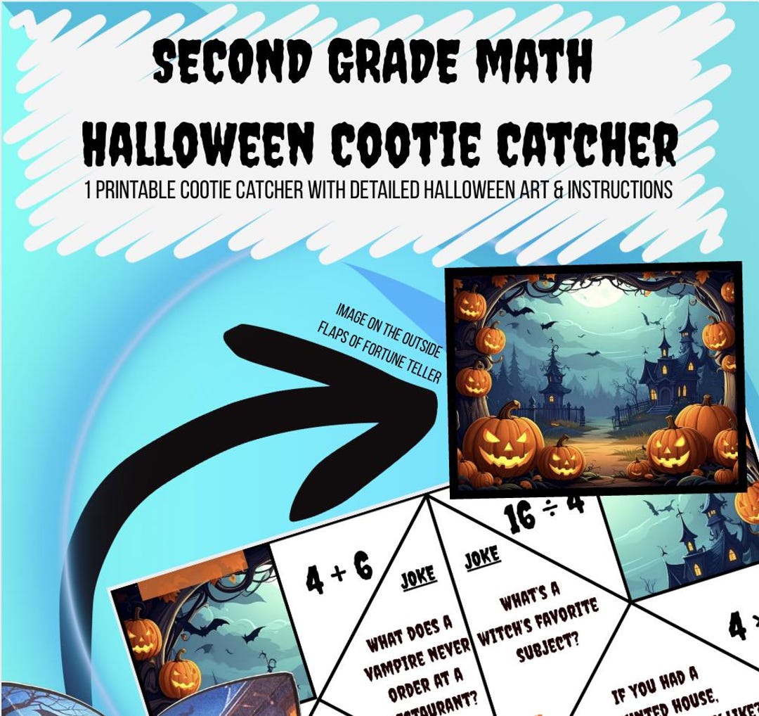 Halloween Math Cootie Catcher: 2nd Grade Worksheet (printable) - Etsy