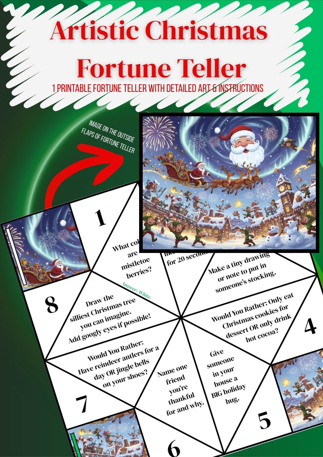 Classic Christmas Cootie Catcher | Holiday Printable | Kids Activity ...