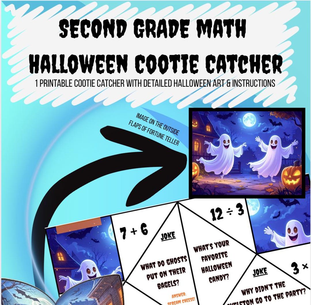 Halloween Math Cootie Catcher: 2nd Grade Printable (PDF) - Etsy