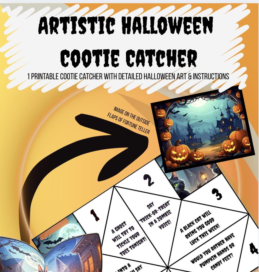 Halloween Cootie Catcher Printable: Spooky Classroom Game (digital ...