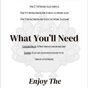 Thanksgiving Fortune Teller | Jokes & Prompts Game (printable) - Etsy