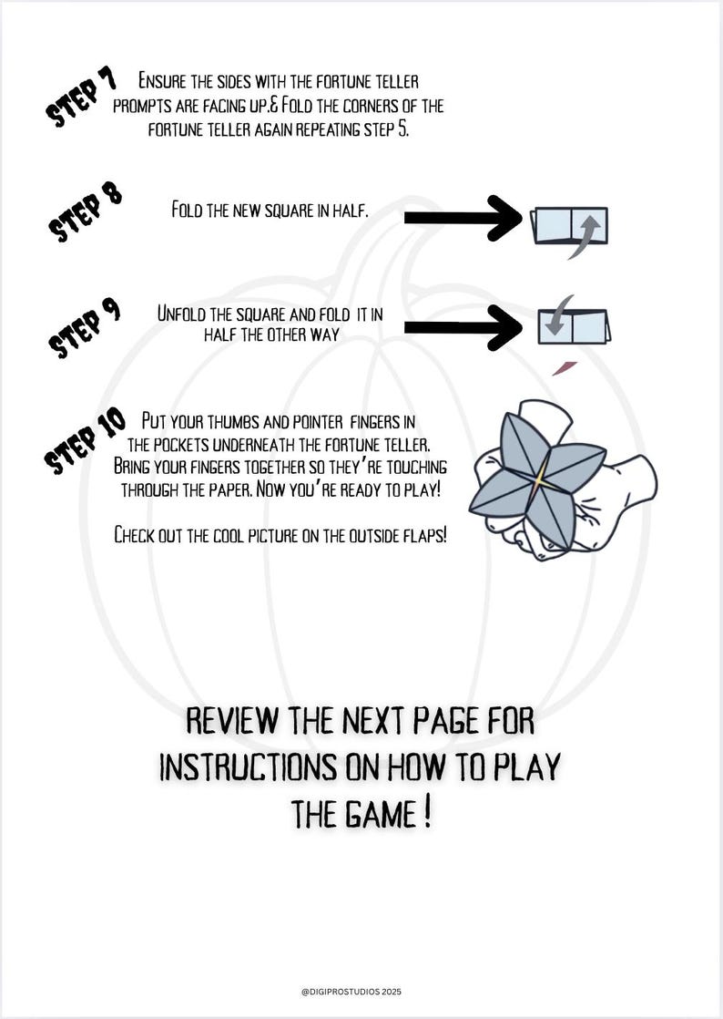 Halloween Cootie Catcher Printable: Spooky Fortune Teller Game ...