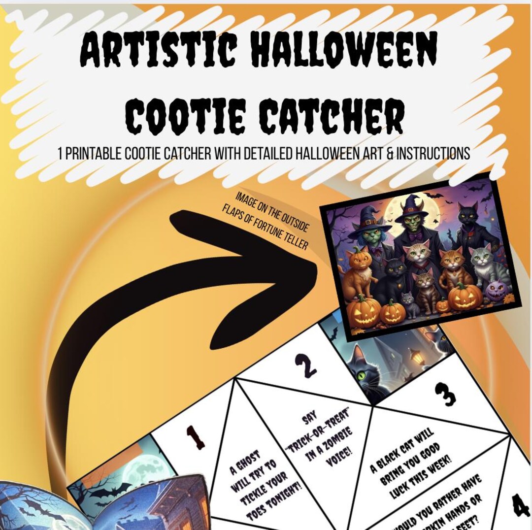 Halloween Cootie Catcher Printable for Kids – Fortune Teller Game ...