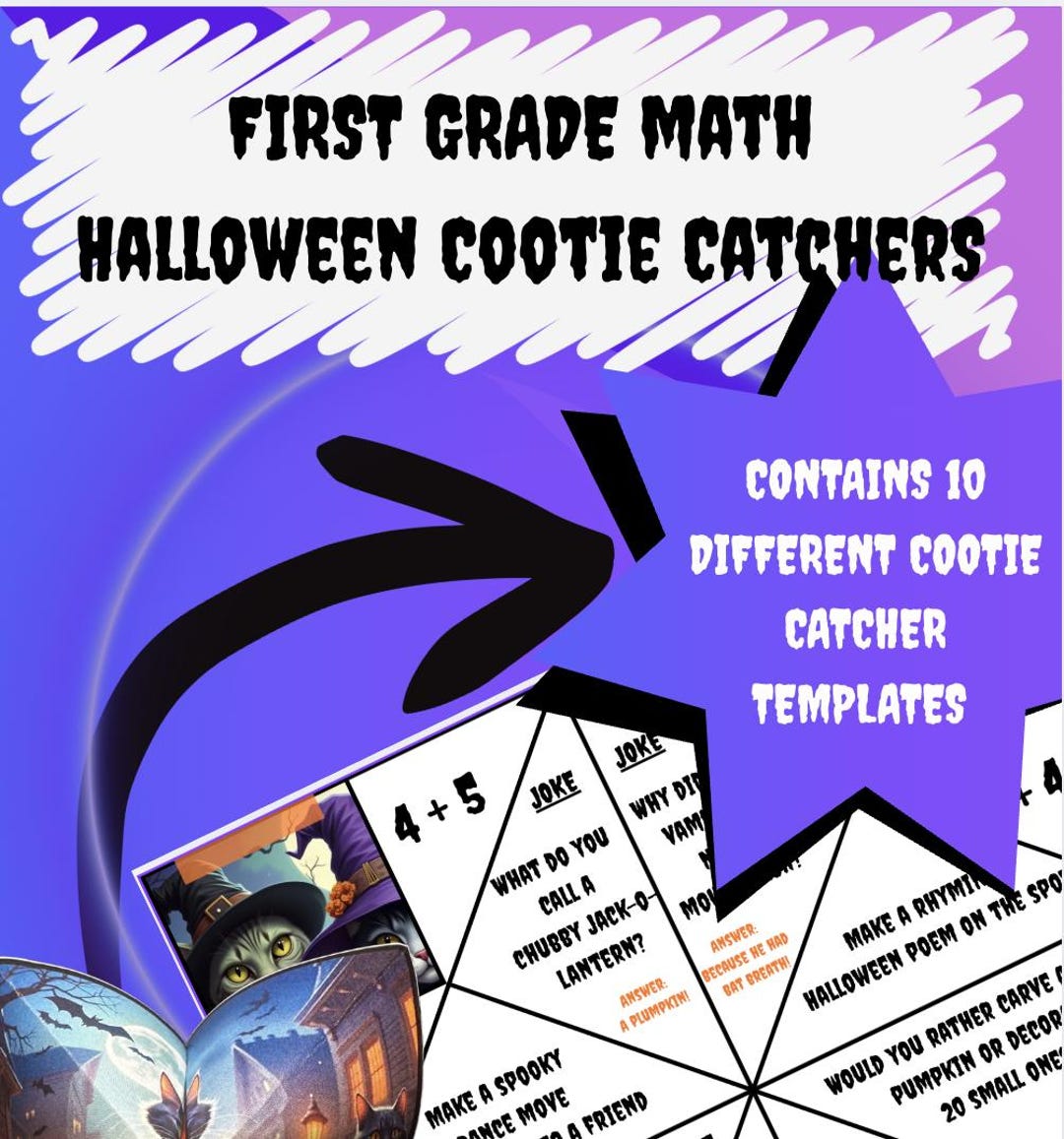 Halloween Math Cootie Catcher: 1st Grade Addition & Subtraction (PDF ...