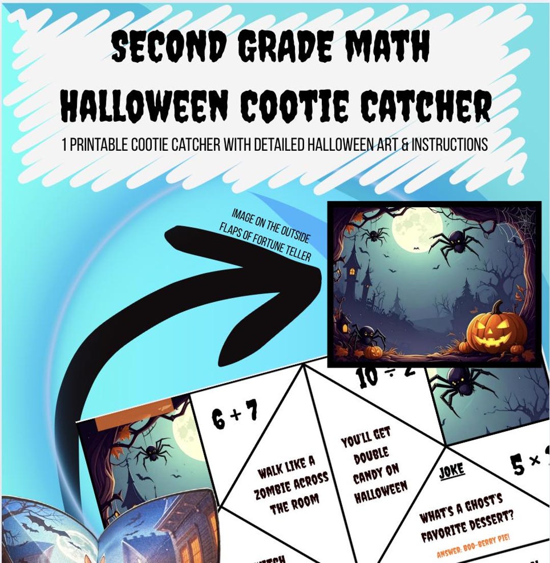 Halloween Math Cootie Catcher: 2nd Grade Fortune Teller (printable ...