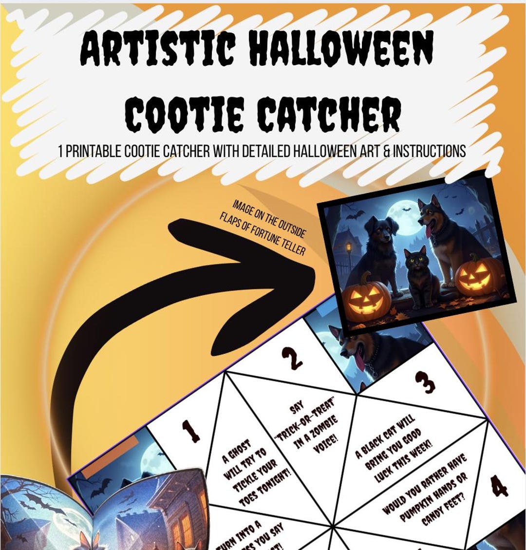 Halloween Cootie Catcher Printable for Kids – Fortune Teller Game ...