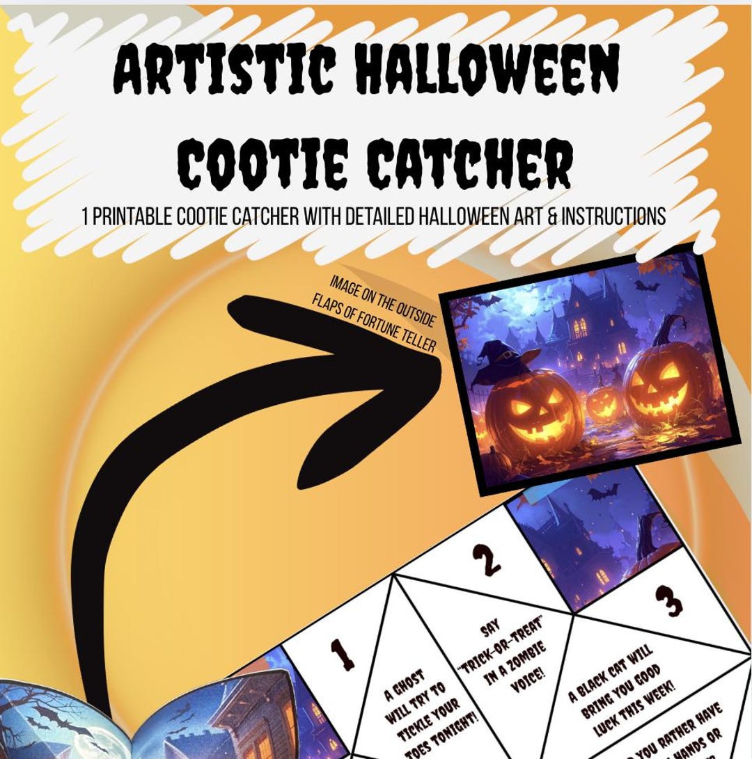 Halloween Cootie Catcher Printable: Spooky Fortune Teller Game ...