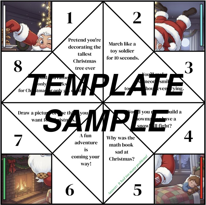 Christmas Cootie Catcher Printable | Fun Single Sheet Holiday Game ...