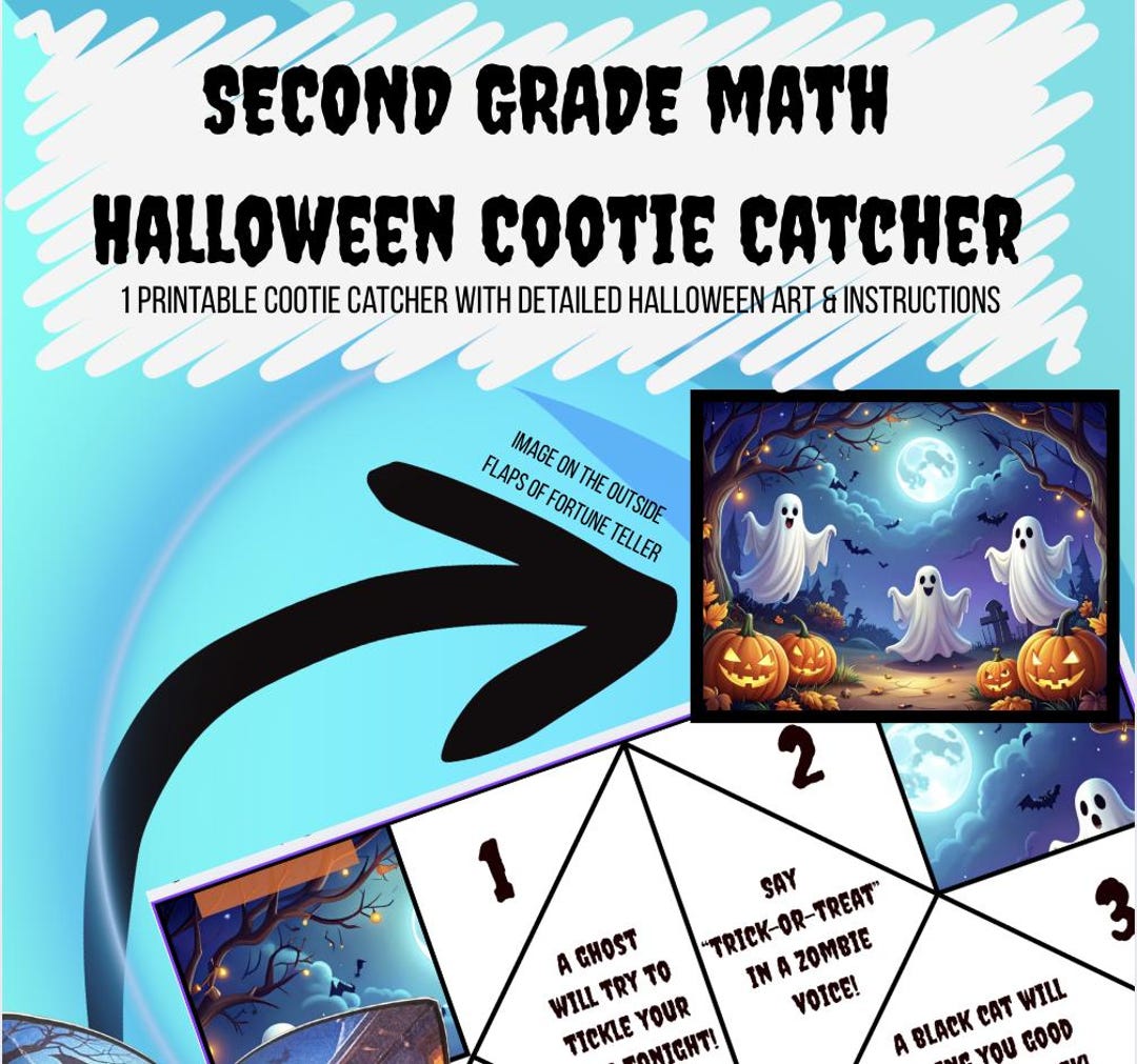 Halloween Math Cootie Catcher: 2nd Grade Printable Worksheet (PDF) - Etsy