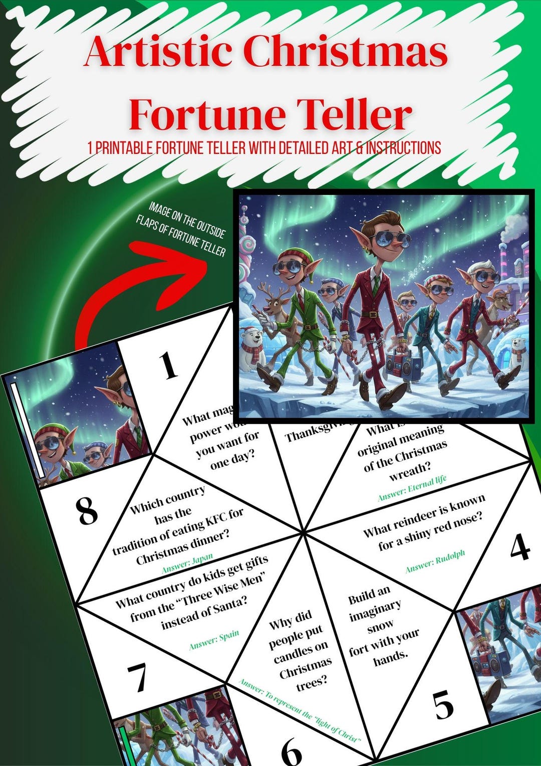 Christmas Cootie Catcher | Printable Holiday Game for Kids & Family ...