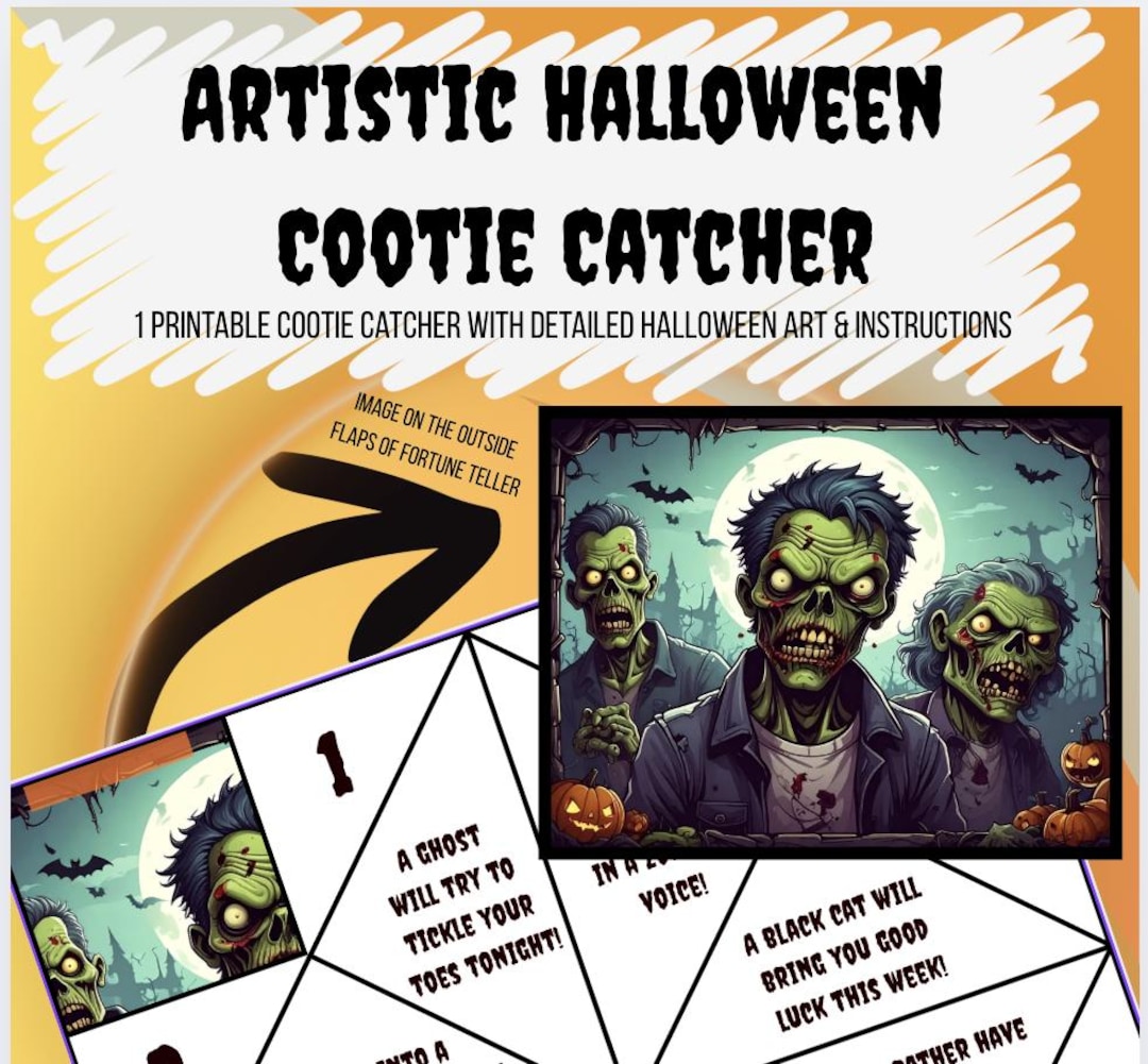Halloween Cootie Catcher Printable: Spooky Fortune Teller Game ...