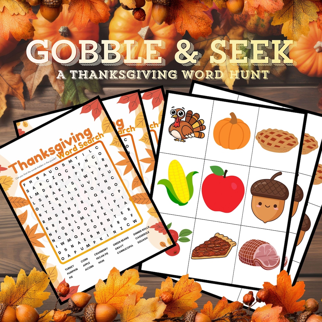 Printable Thanksgiving Game for Kids | Gobble & Seek Word Search ...
